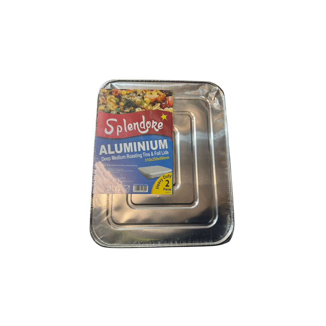 (FDR22) 15 X 2 ALUMINIUM DEEP MEDIUM ROASTING TINS & FOIL LIDS ...